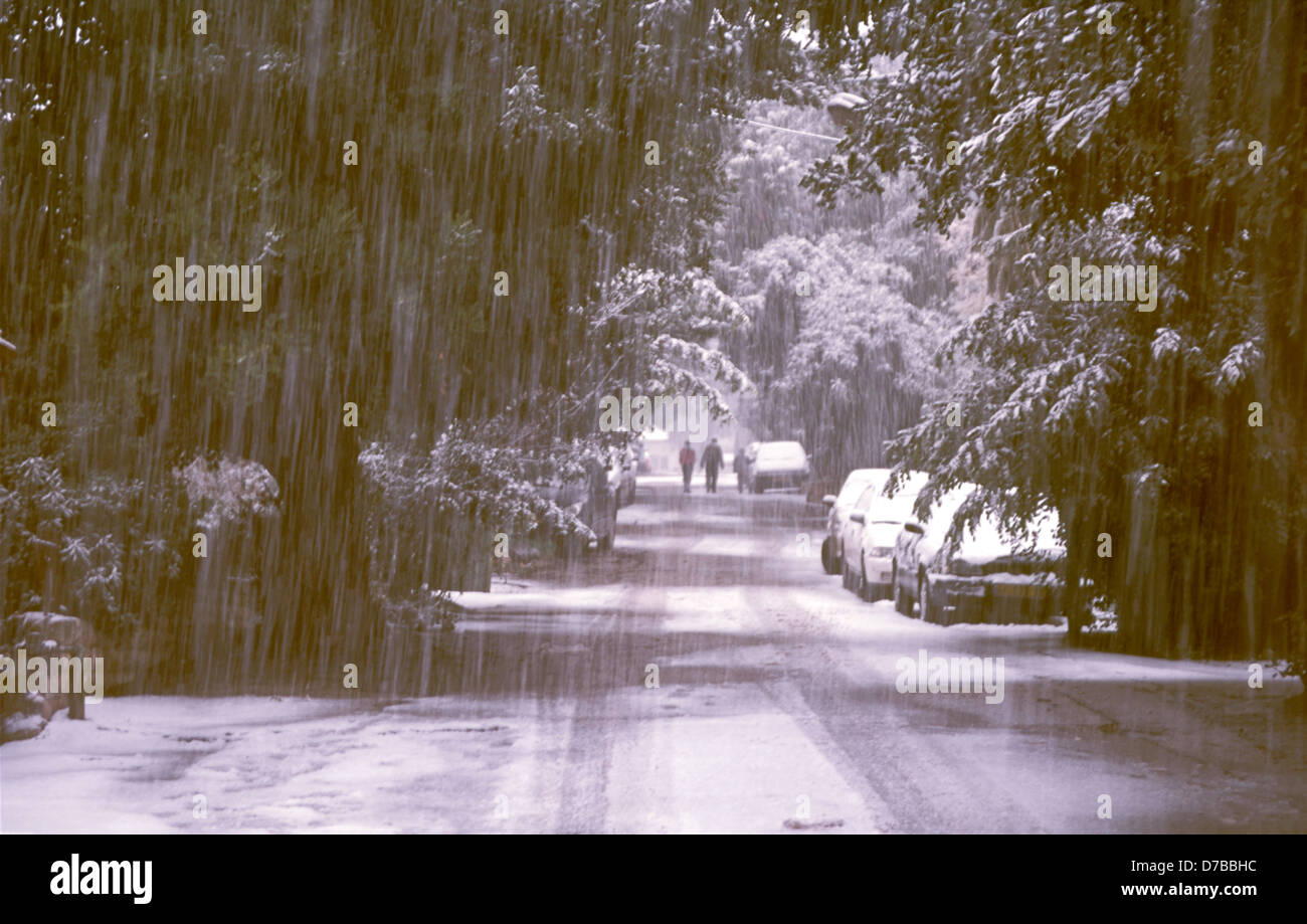 snow in motza illit, 2004 Stock Photo - Alamy