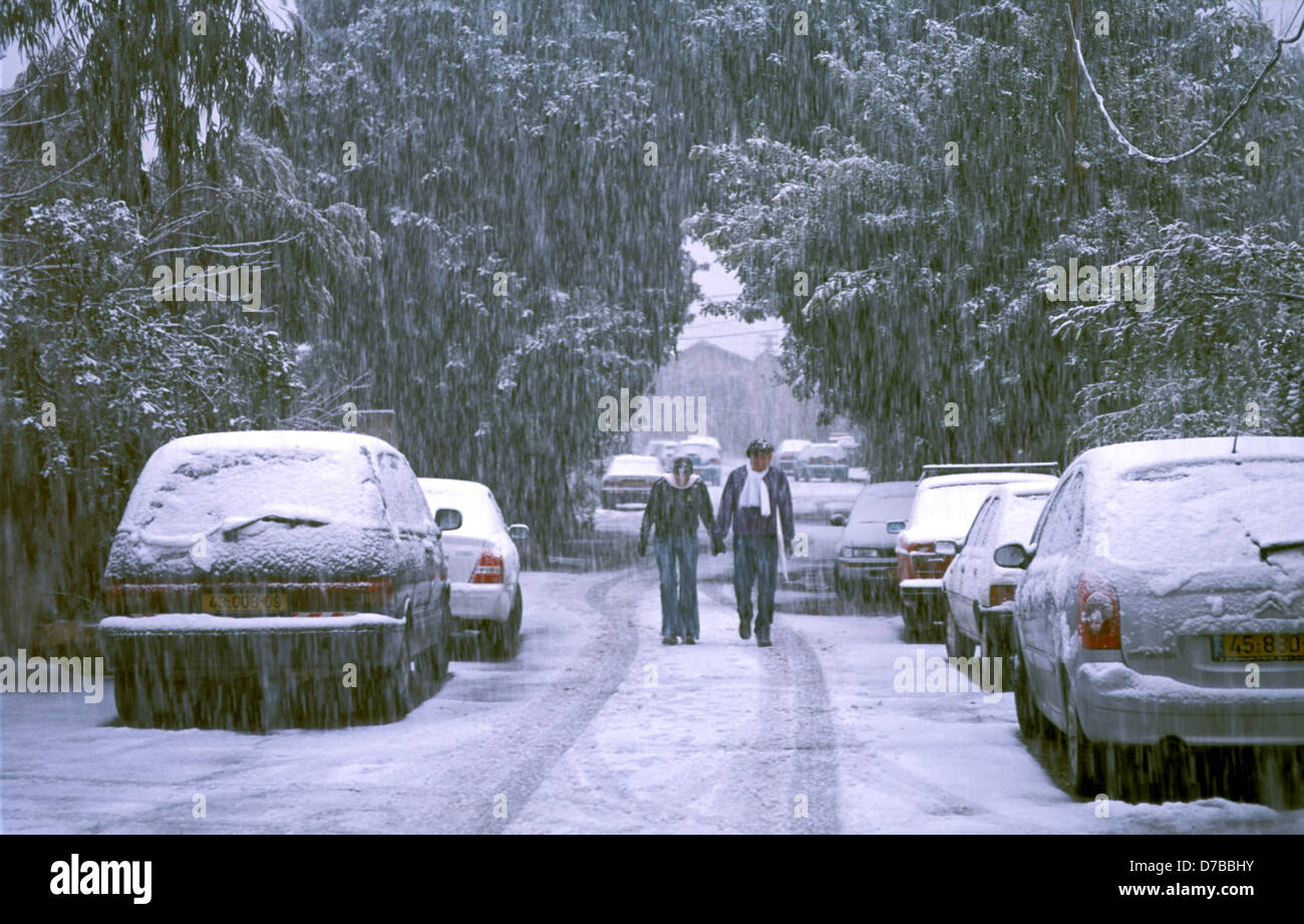 snow in motza illit, 2004 Stock Photo - Alamy