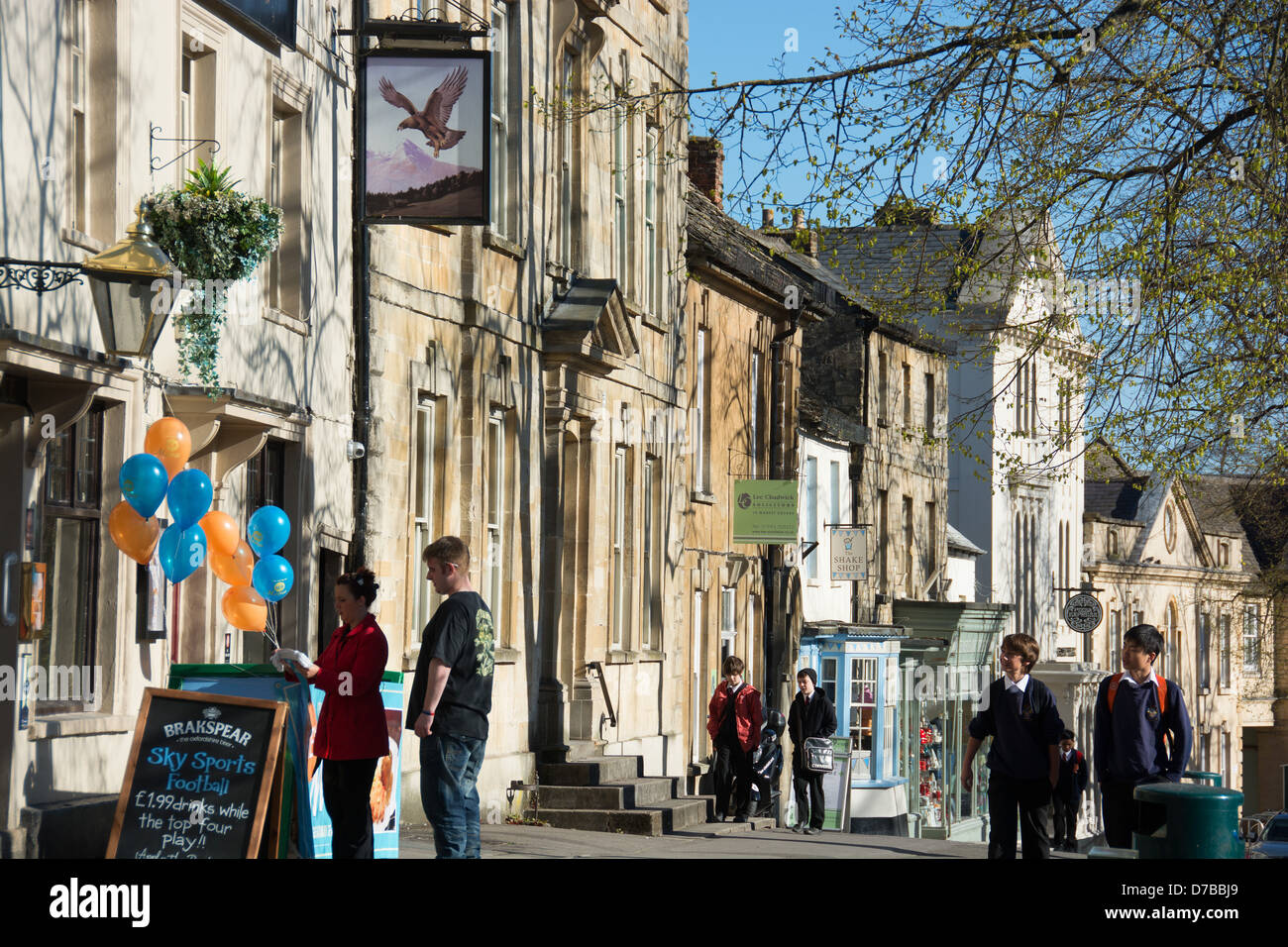 WITNEY, OXFORDSHIRE, UK. A view along Witney High Street. 2013 Stock ...
