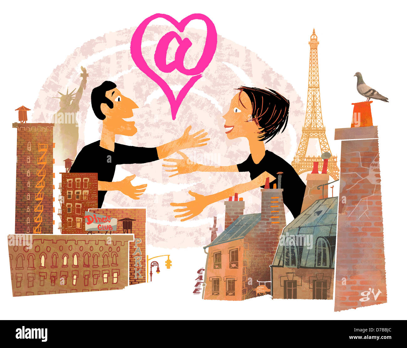 Couple drawing Cut Out Stock Images & Pictures - Alamy