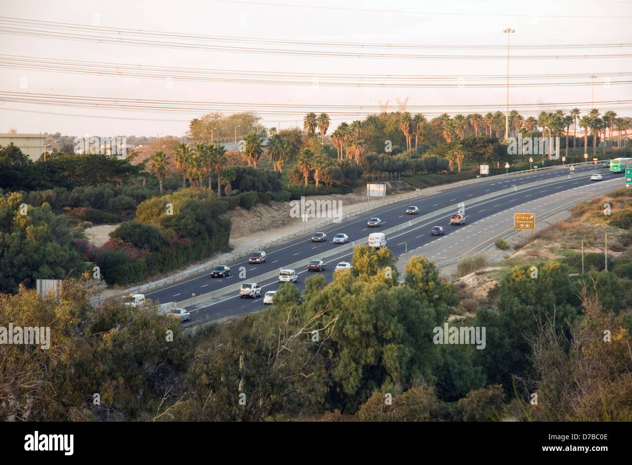 Israel's coastal highway (Near Caesarea interchange Stock Photo - Alamy