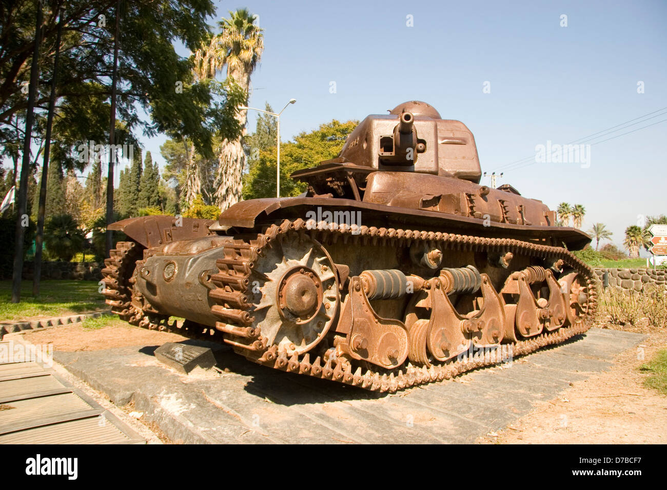 Renault 35 Syrian tank which attacked kibbutz Degania Alef during 1948 ...