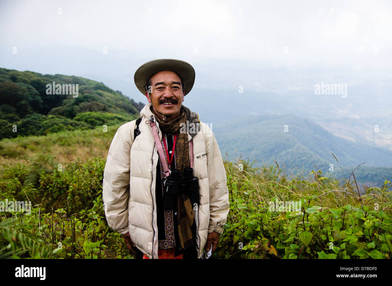 DON INTHANON NATIONAL PARK, THAILAND - 3 JANUARY: Guide poses for photo ...