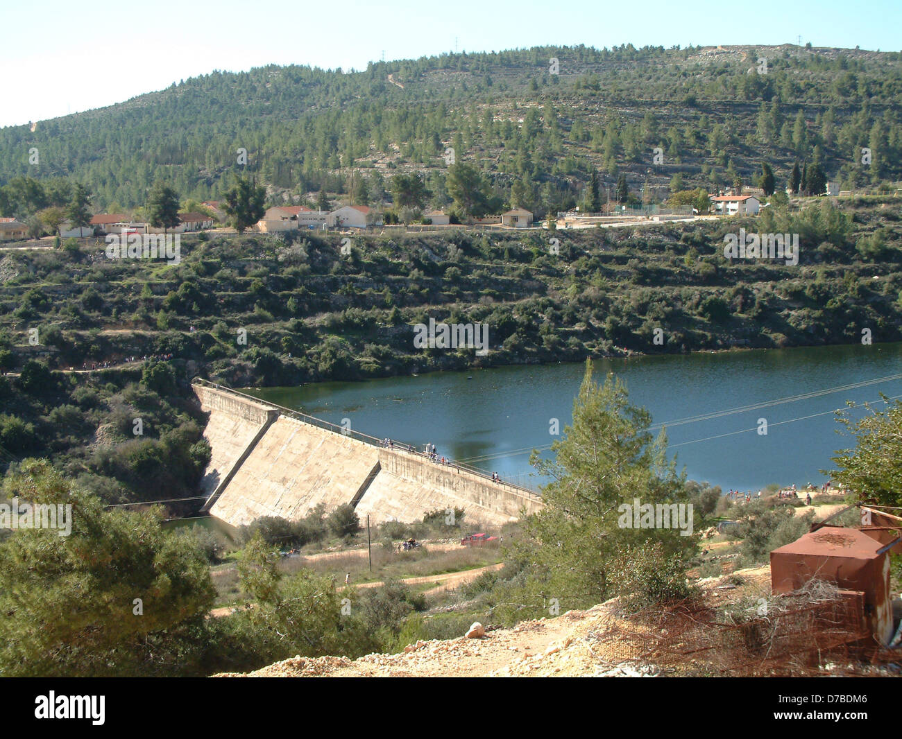 dam of water reservoir near beit zayit Stock Photo - Alamy