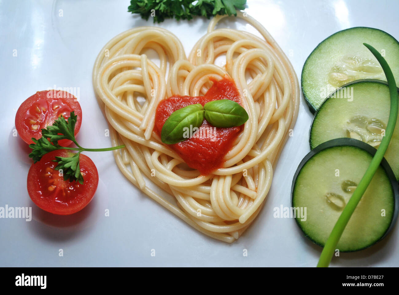 Heart Healthy Spaghetti Stock Photo - Alamy