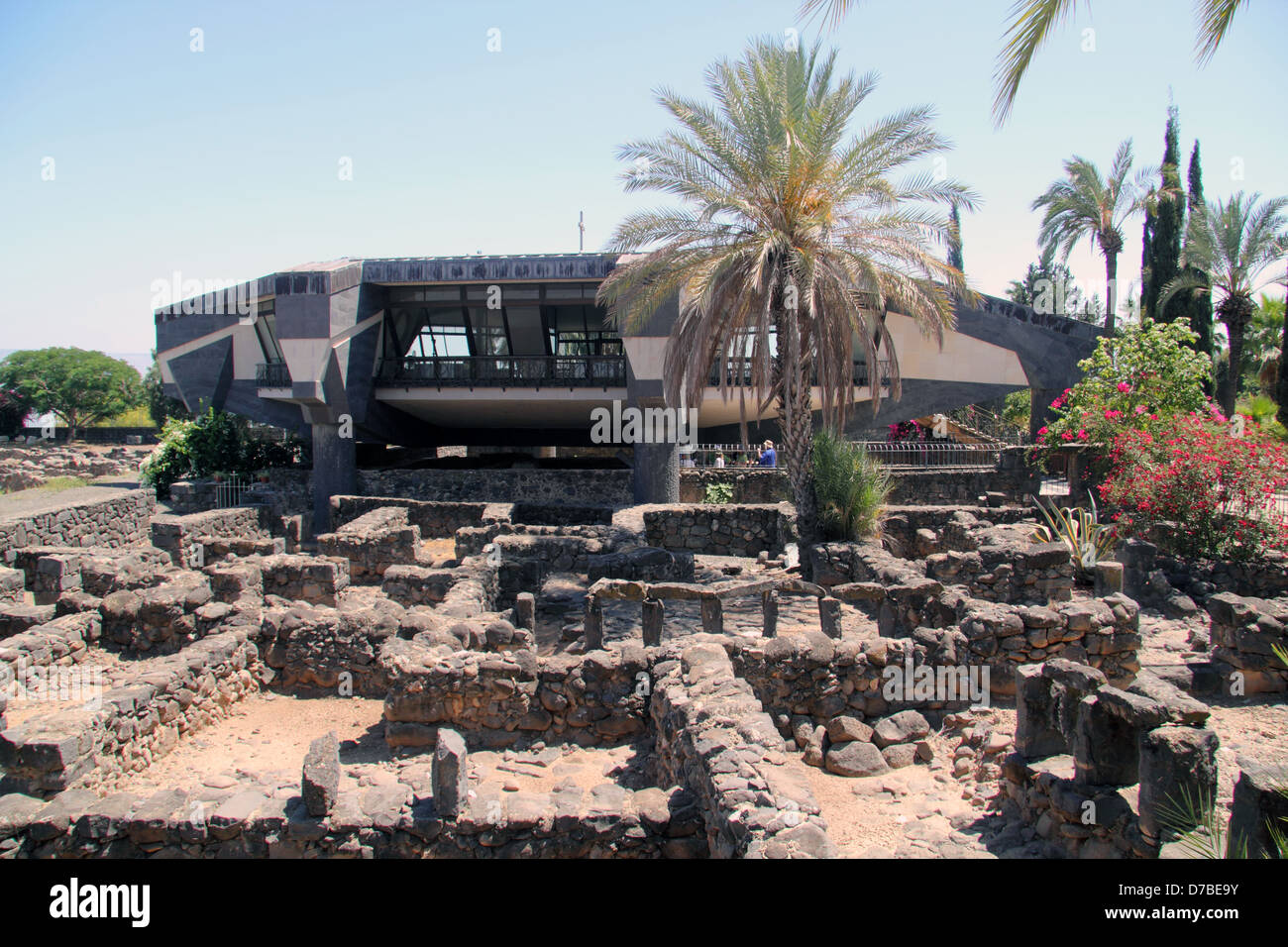 Franciscan church in Capernaum over the House of St. Peter, with ...