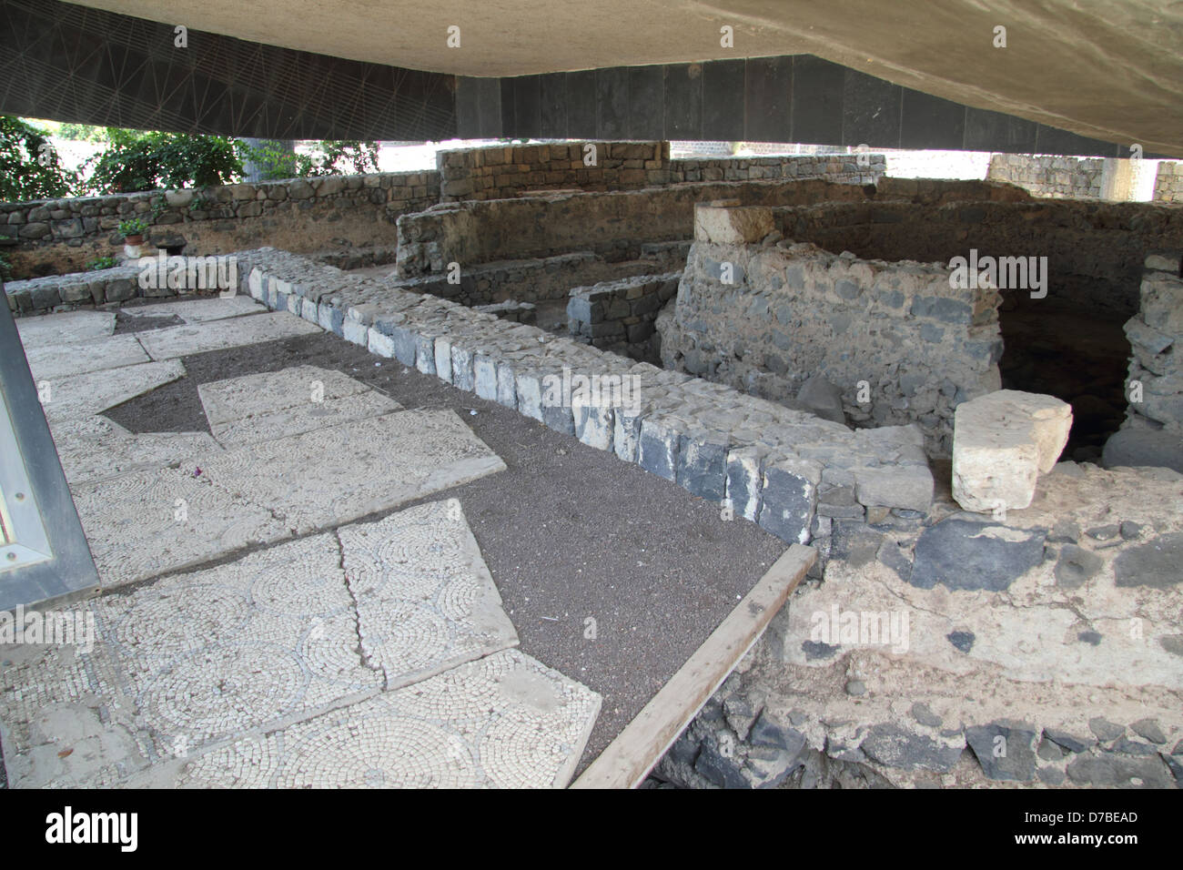 The octagonal House of St. Peter in Capernaum Stock Photo - Alamy