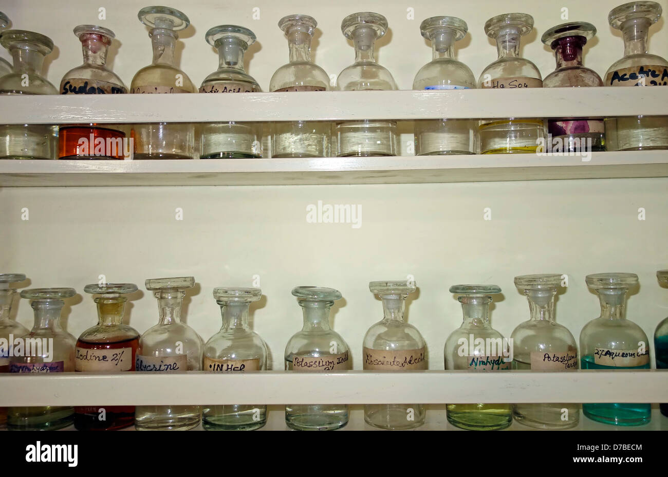 Chemical Glass Bottles in Laboratory Stock Photo - Alamy
