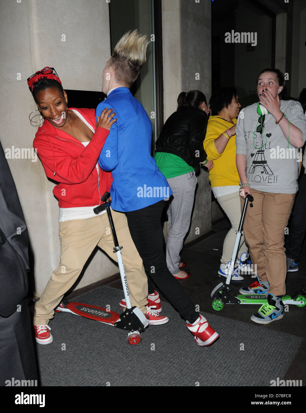 John Grimes of Jedward joking around with fans outside the May Fair ...