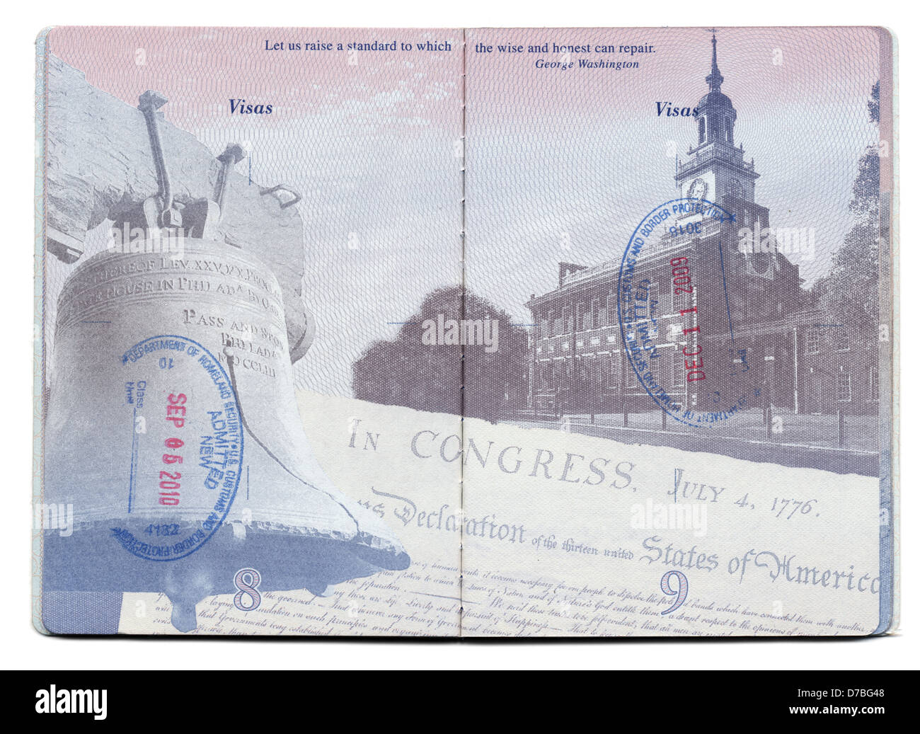 Usa passport pages hi-res stock photography and images - Alamy
