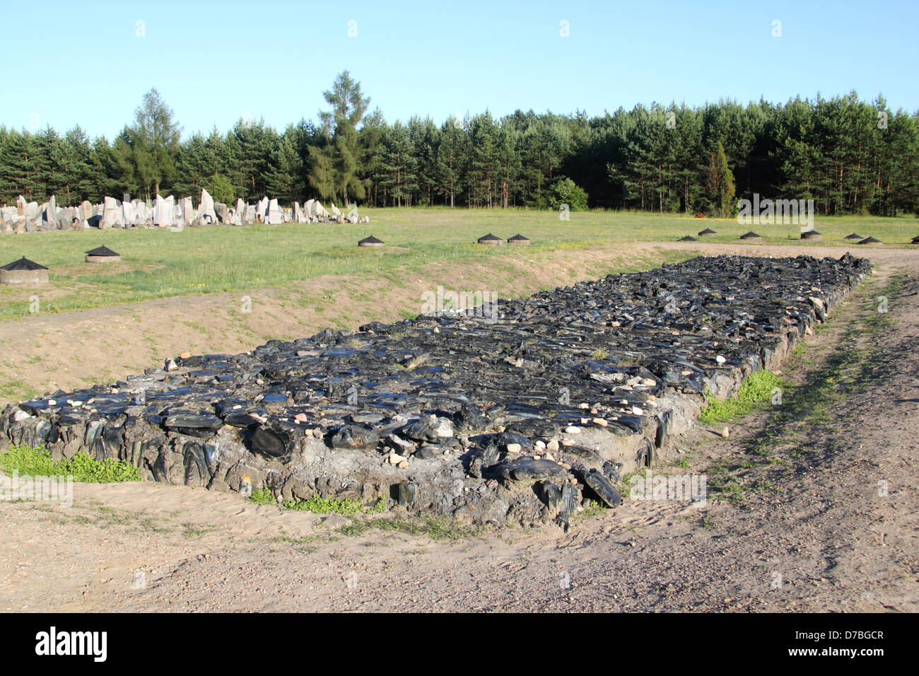 The cremation site at Treblinka extermination camp commemorating its ...