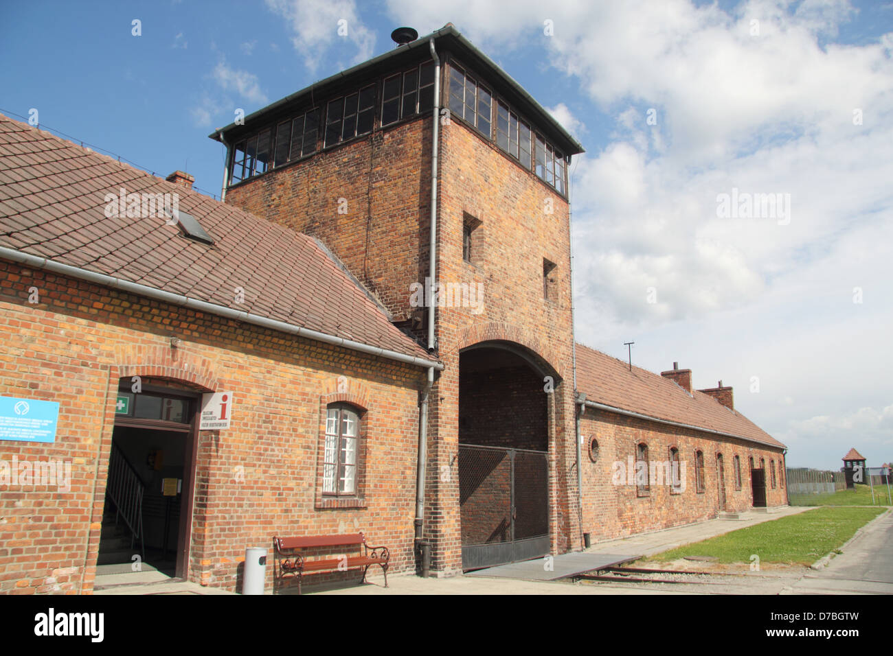 The Entrance building to Auschwitz-Birkenau concentration camp in ...