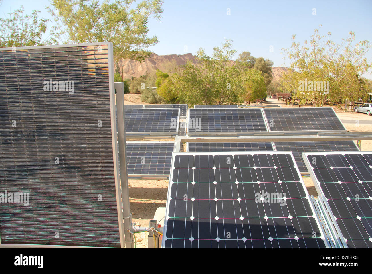 Solar Cells in Kibbutz Ketura in the Arava desert, in the south of ...