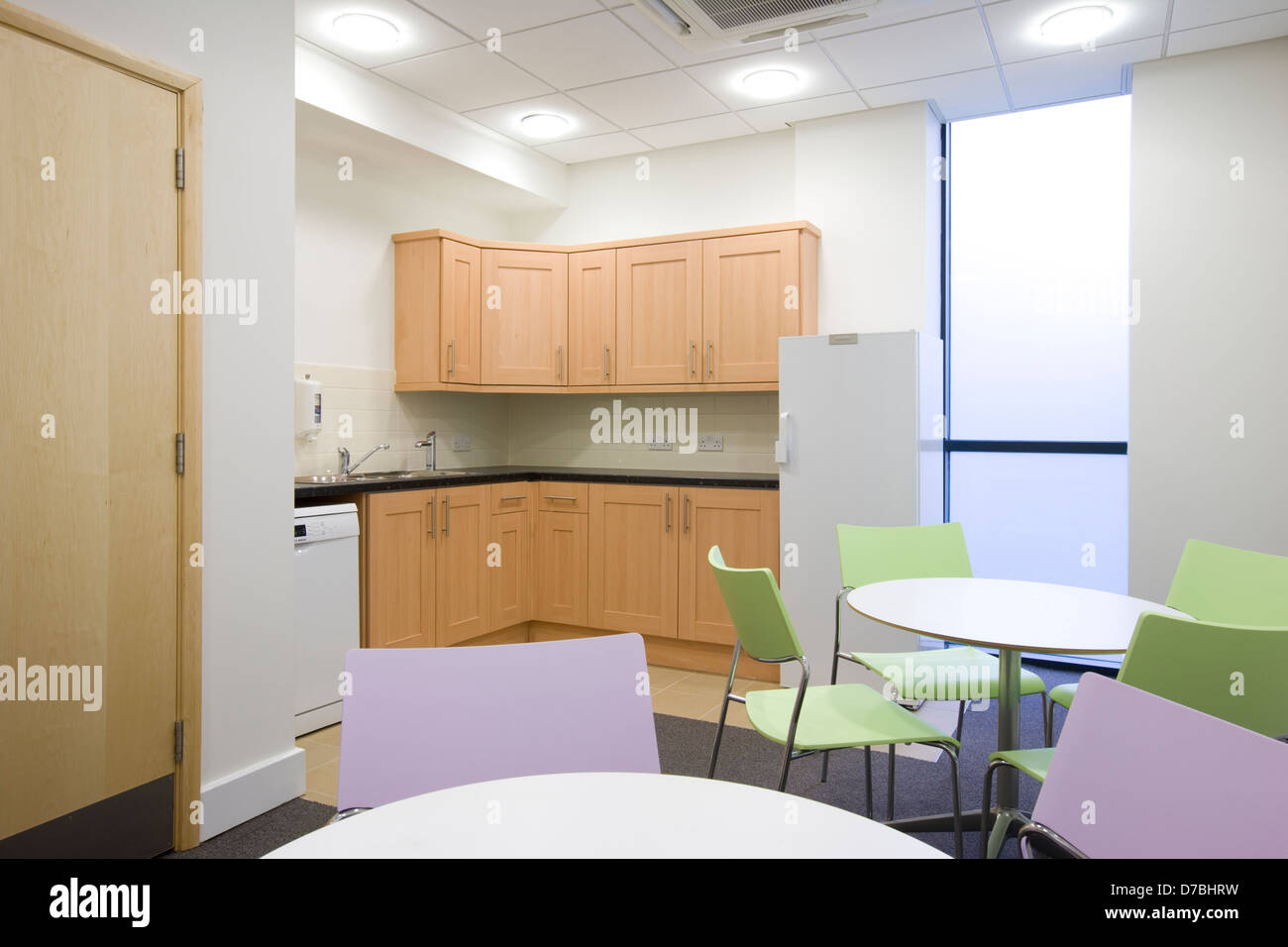 Office kitchen breakout area Stock Photo - Alamy
