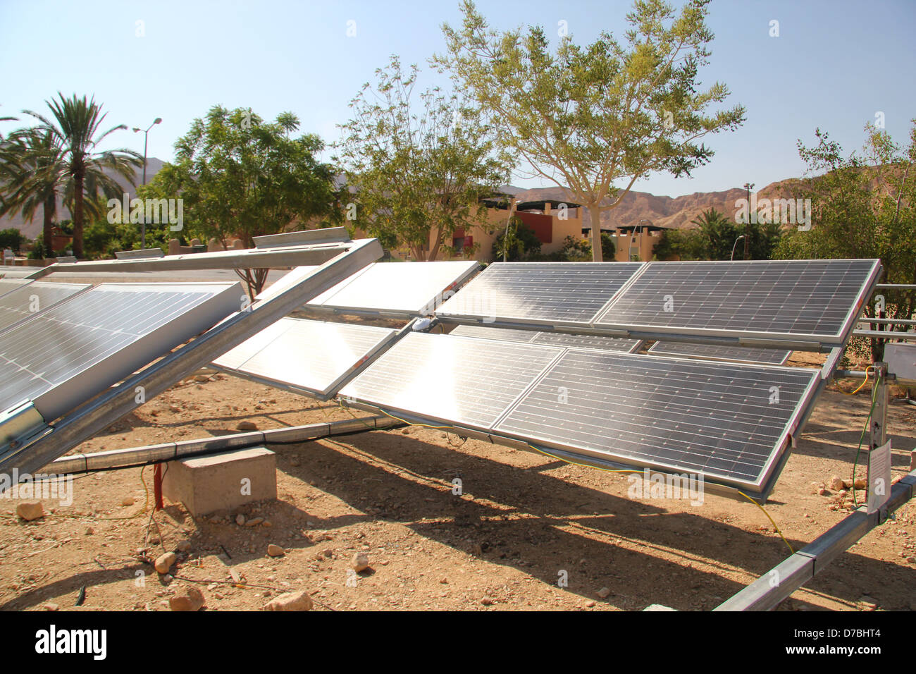 Solar Cells in Kibbutz Ketura in the Arava desert, in the south of ...