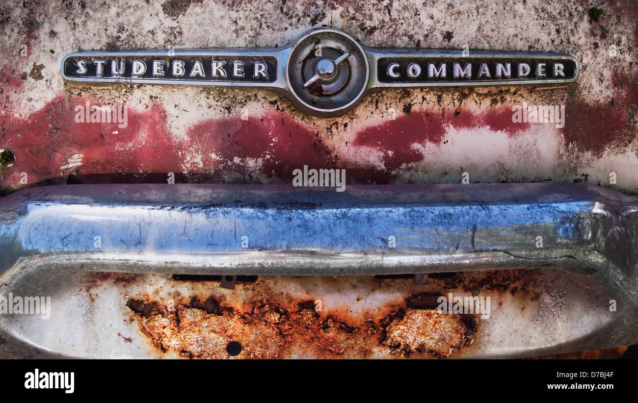 Weathered And Rusted Bumper Of An Old Studebaker Commander;Parkland ...