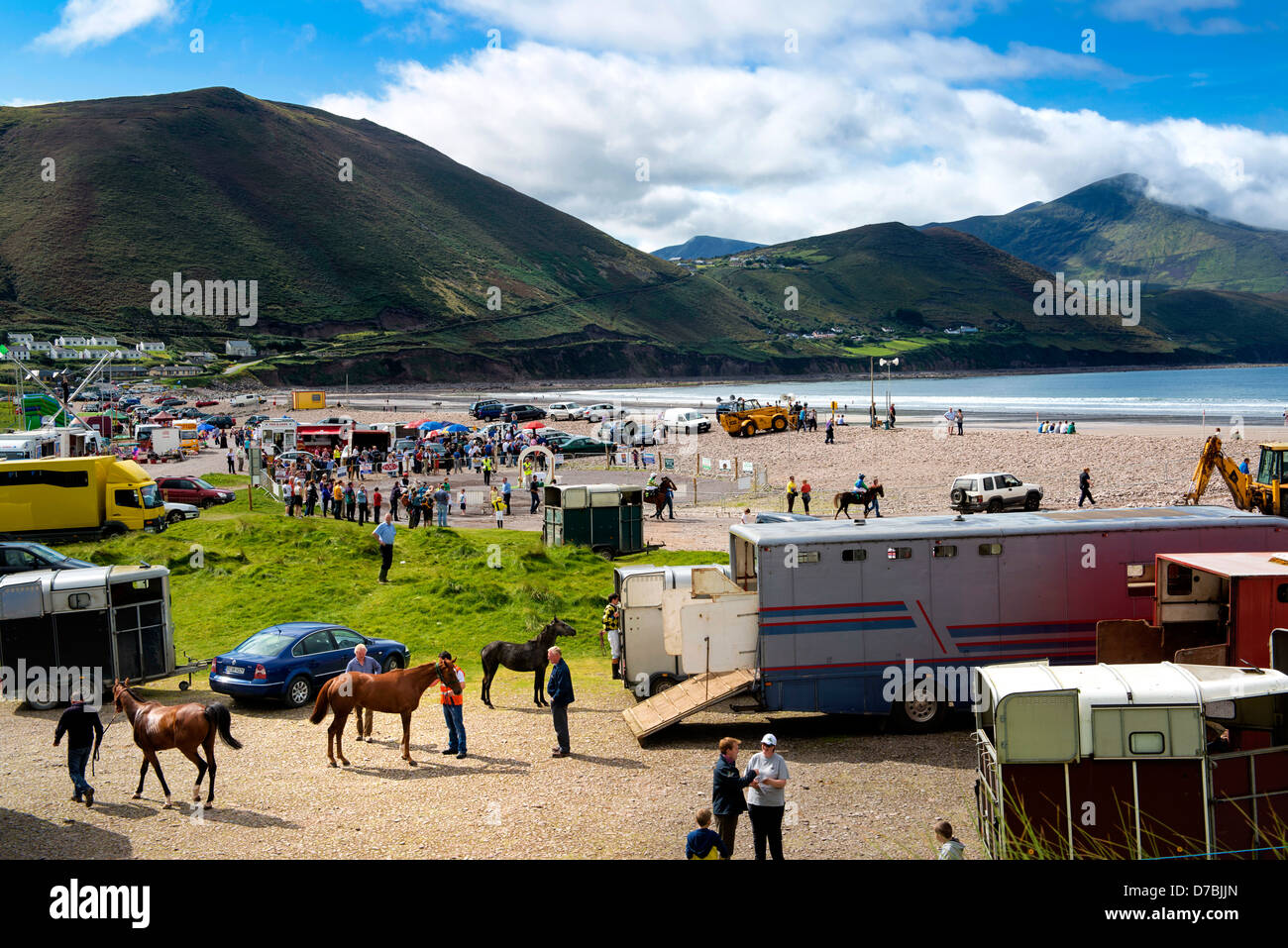 Glenbeigh Races at Rossbeigh beach Kerry Stock Photo - Alamy
