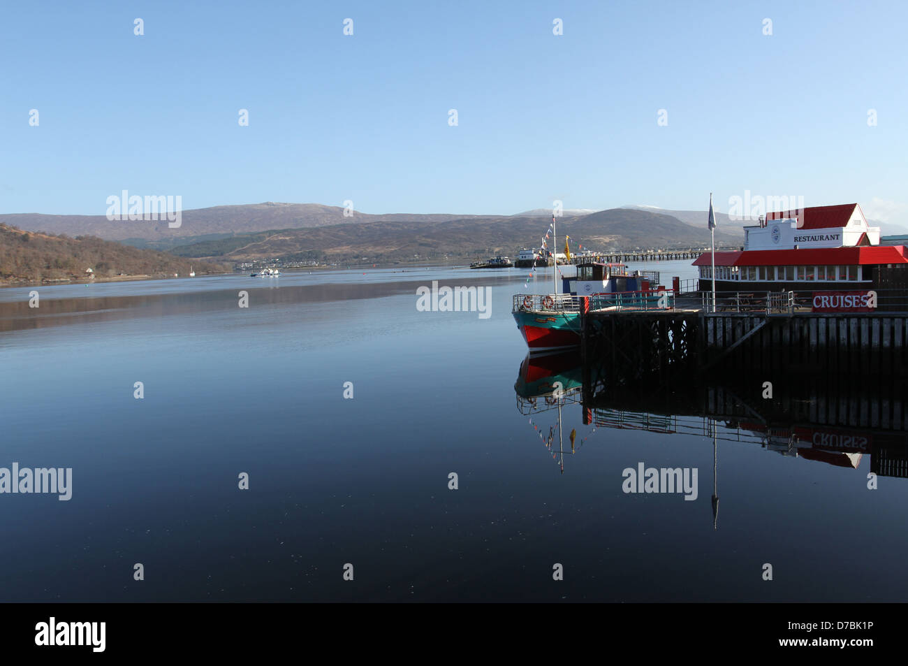 Cruise ship Souters Lass Crannog Restaurant Fort William Scotland April ...