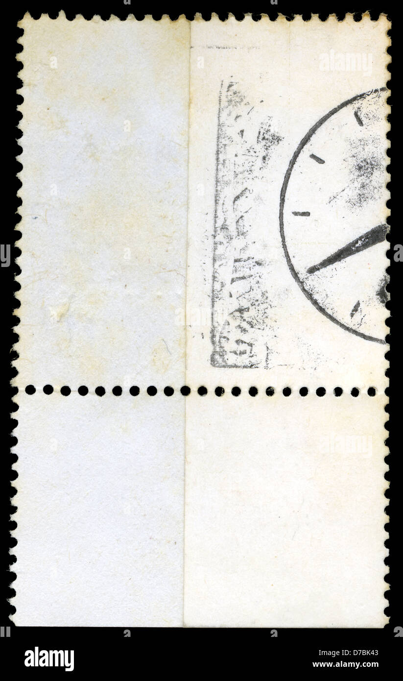 The back side of a postage stamp, isolated on white background Stock ...