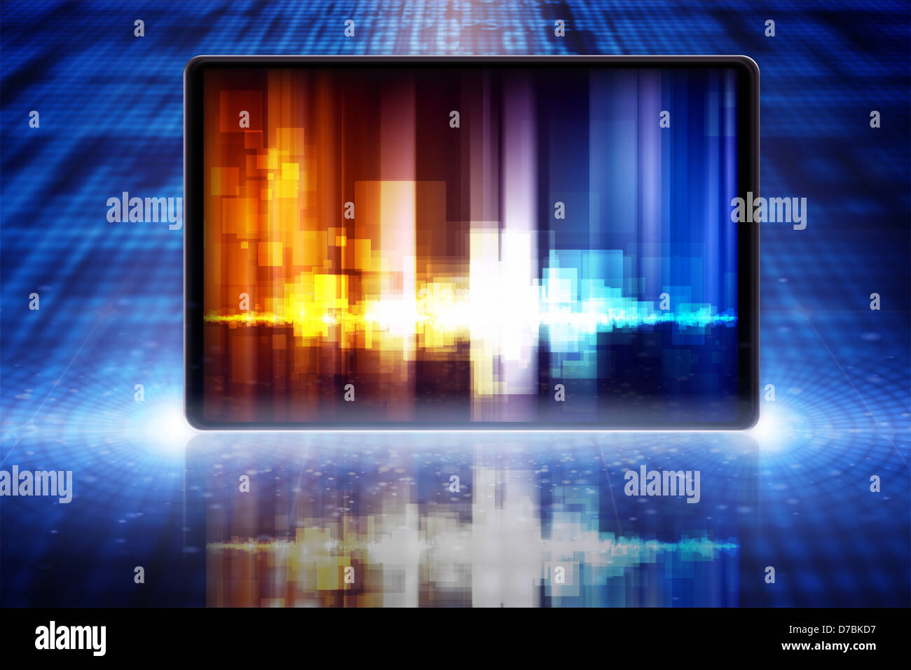 Abstract tablet PC, smartphone, laptop with equalizer on screen Stock ...