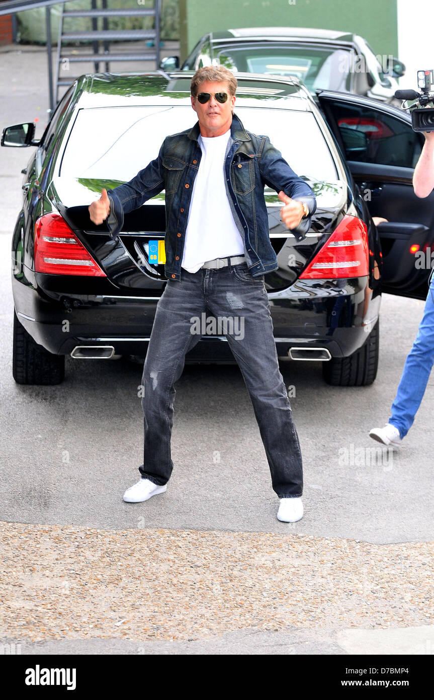 David Hasselhoff arriving at the studio for the live semi-finals of ...