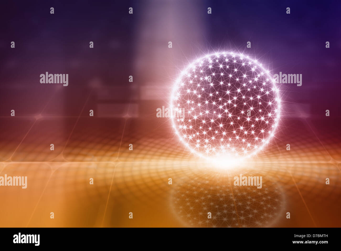 Abstract celebration background - bright sphere with reflection Stock ...