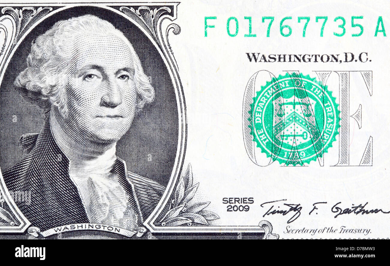 Washington's portrait on the dollar bill Stock Photo - Alamy