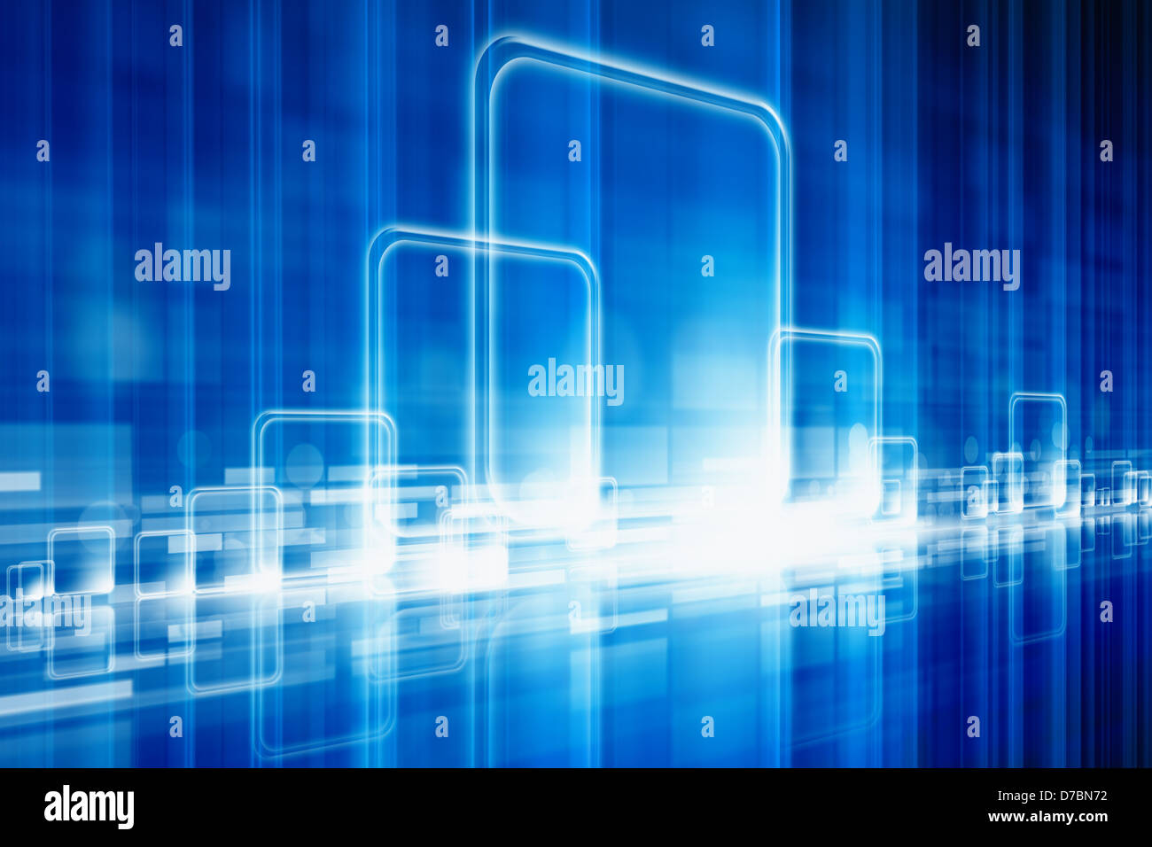 Abstract Technological Background Bright Blue Squares Stock Photo Alamy