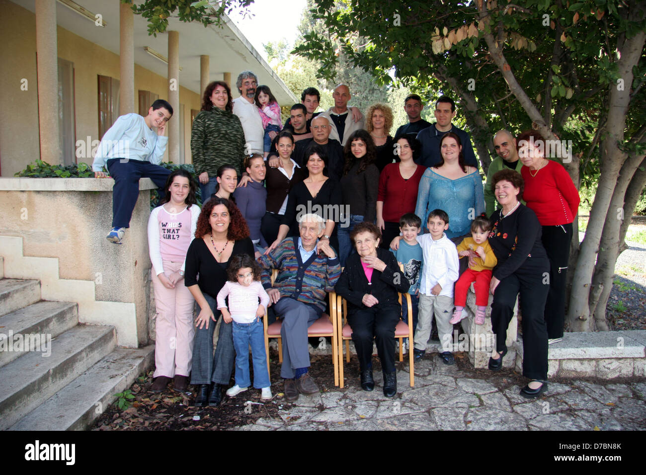 family portrait of several generations in kibbutz beit alfa (2006 Stock ...