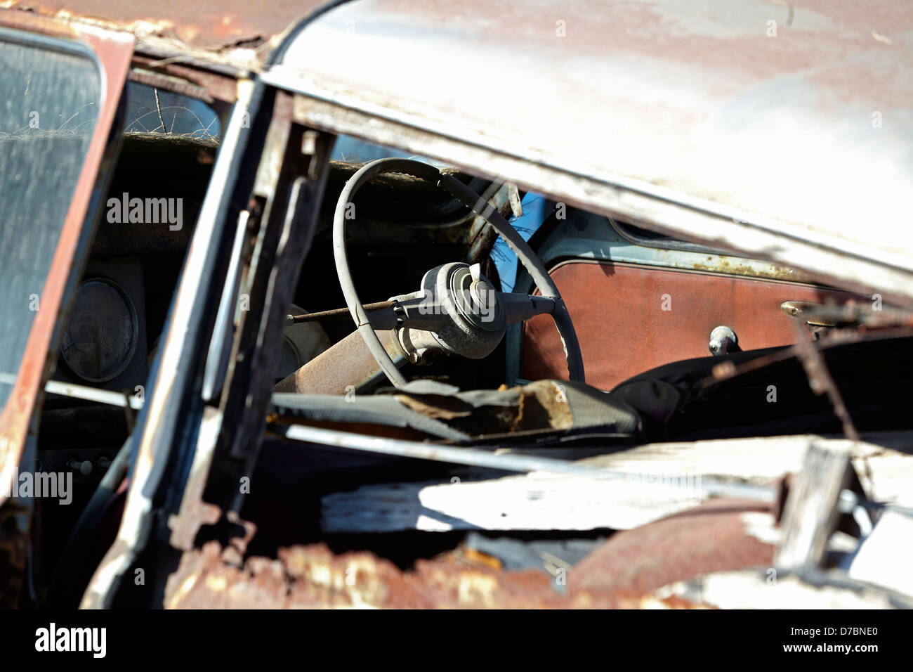 Rusted scrap metal car yard Stock Photo - Alamy