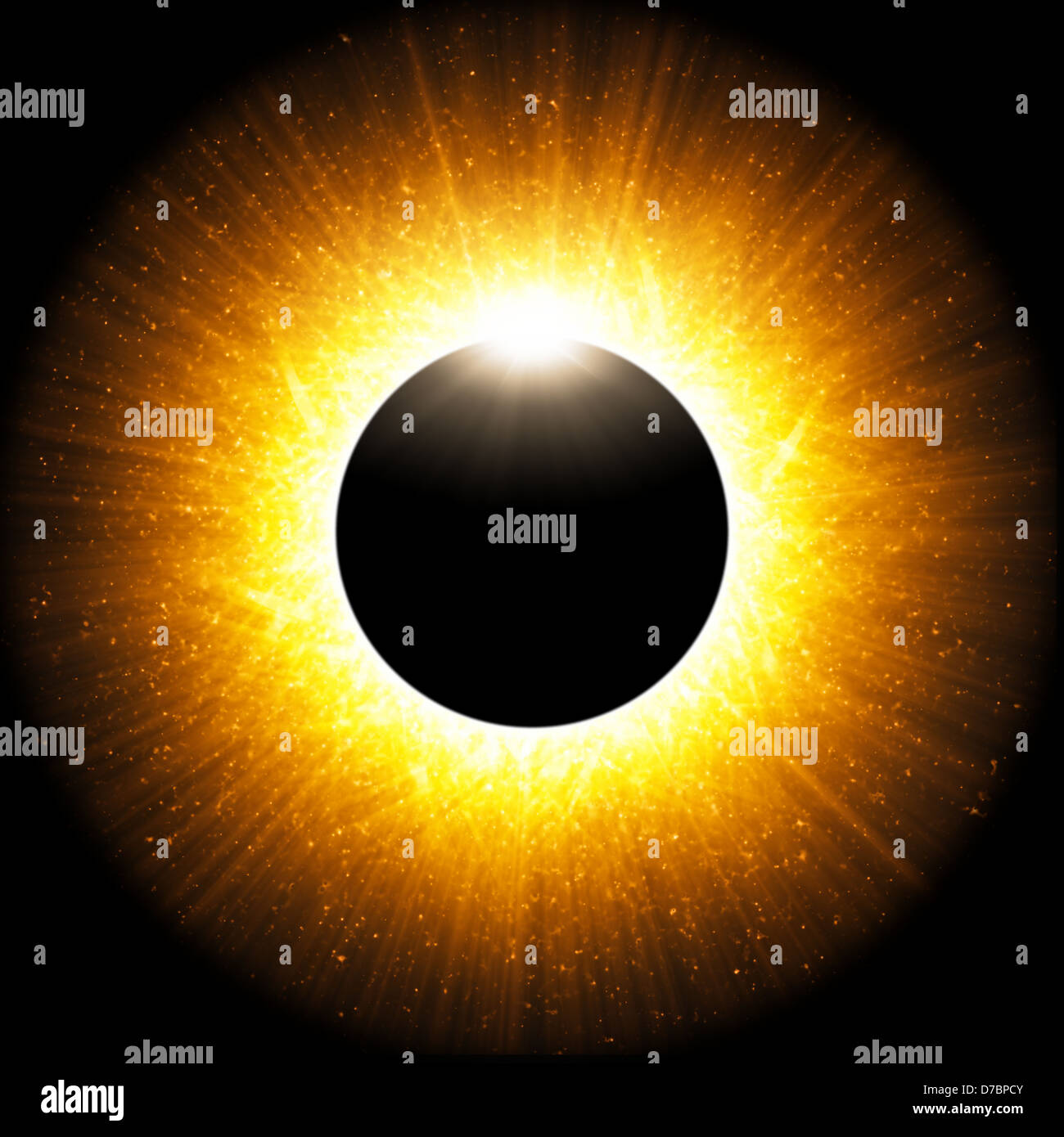 Scientific background - abstract illustration of solar eclipse Stock ...