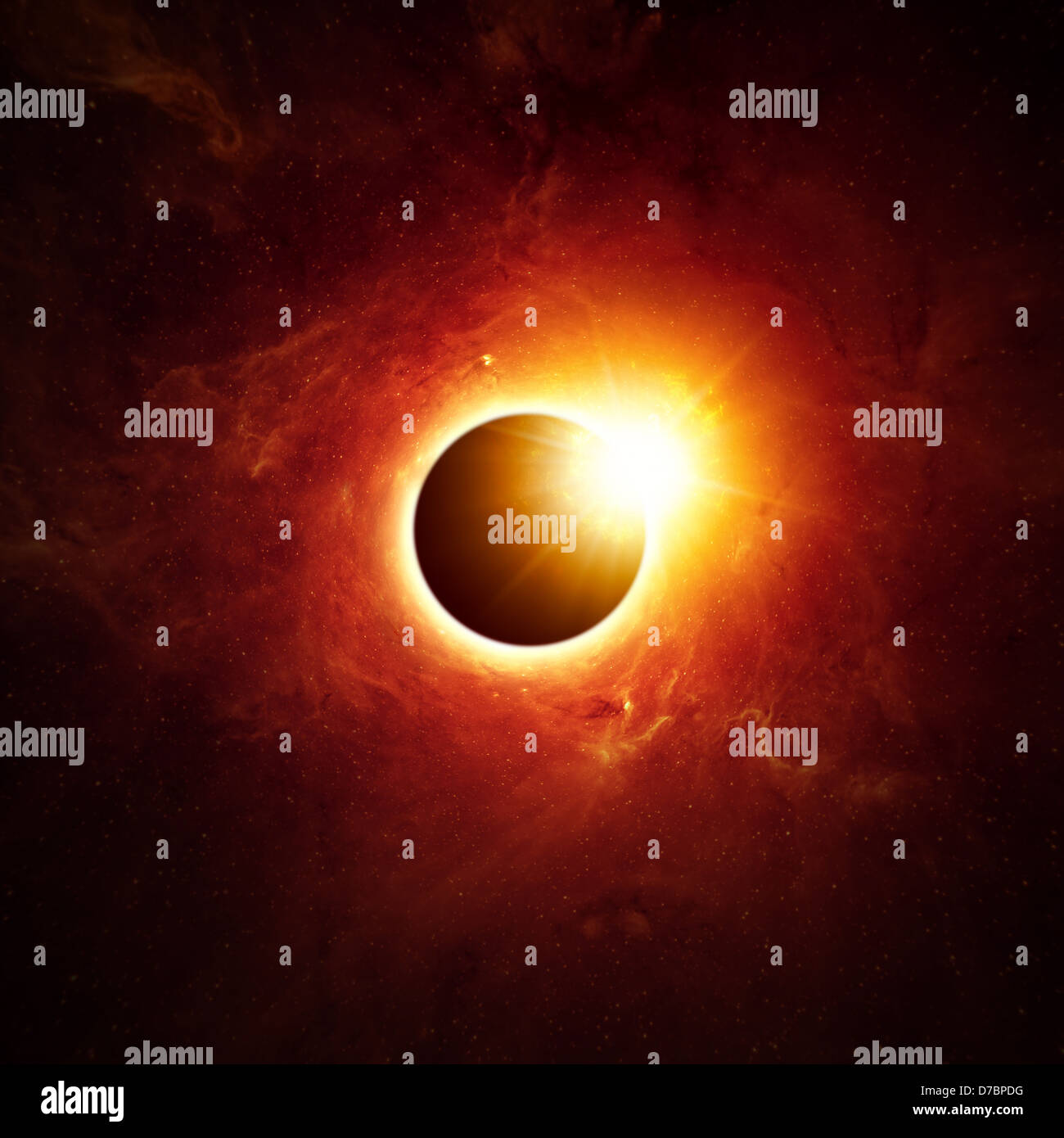 Abstract scientific background - full sun eclipse. Elements of this ...