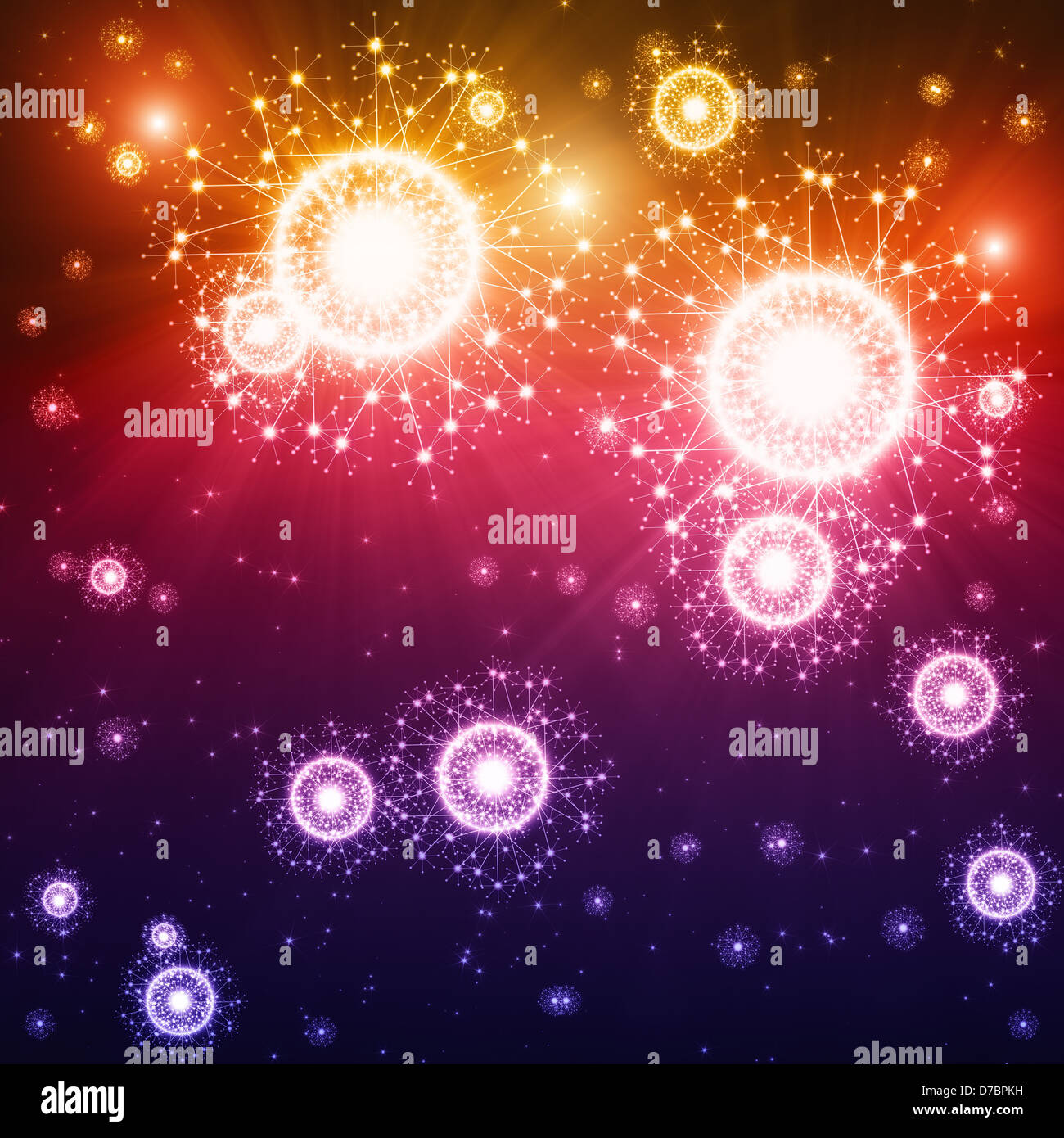 Abstract celebration background - bright colorful lights, flashes ...