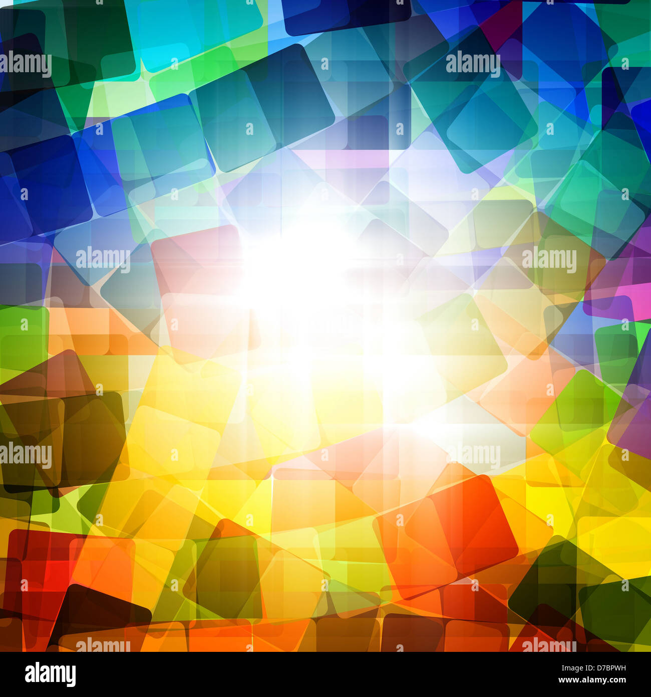 Colorful abstract background - rounded rectangles with bright light in ...