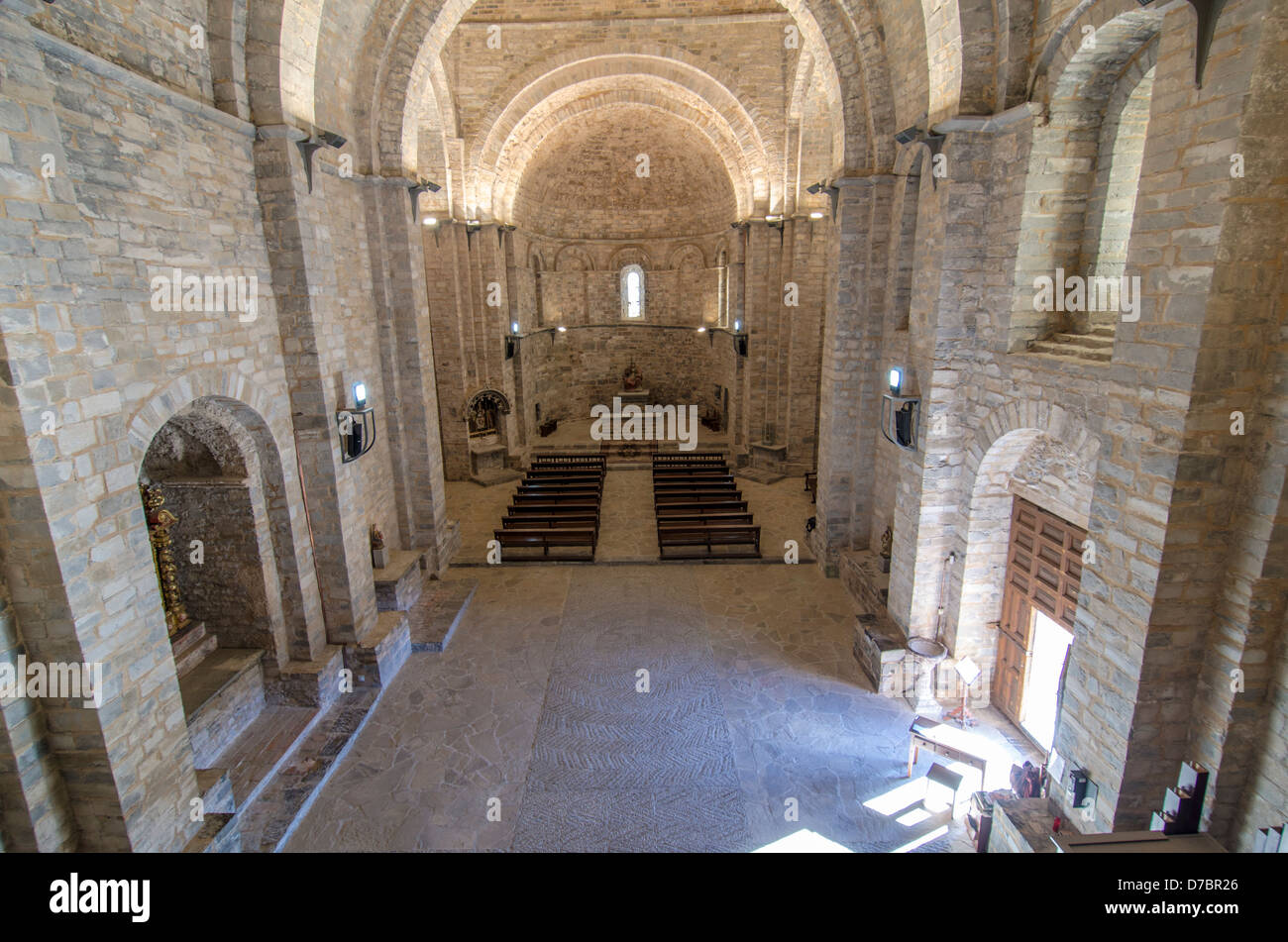 Interior building of San Pedro de Siresa Monastery, Siresa, village ...