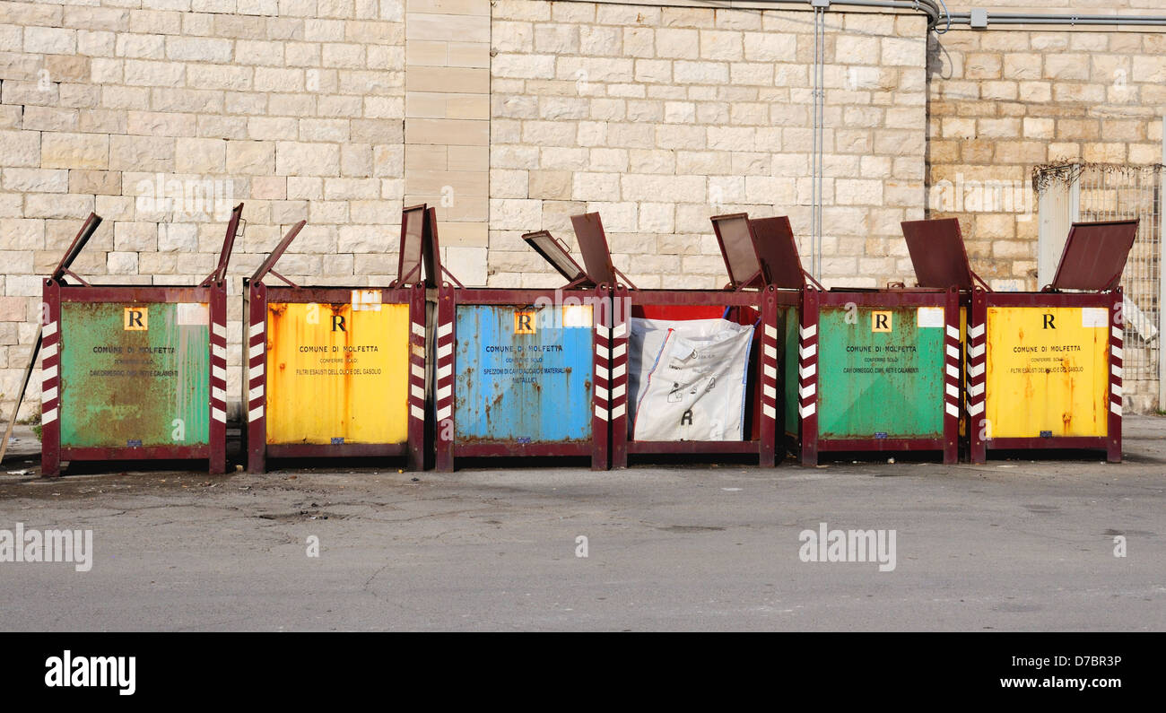 Recycling containers in port Stock Photo - Alamy