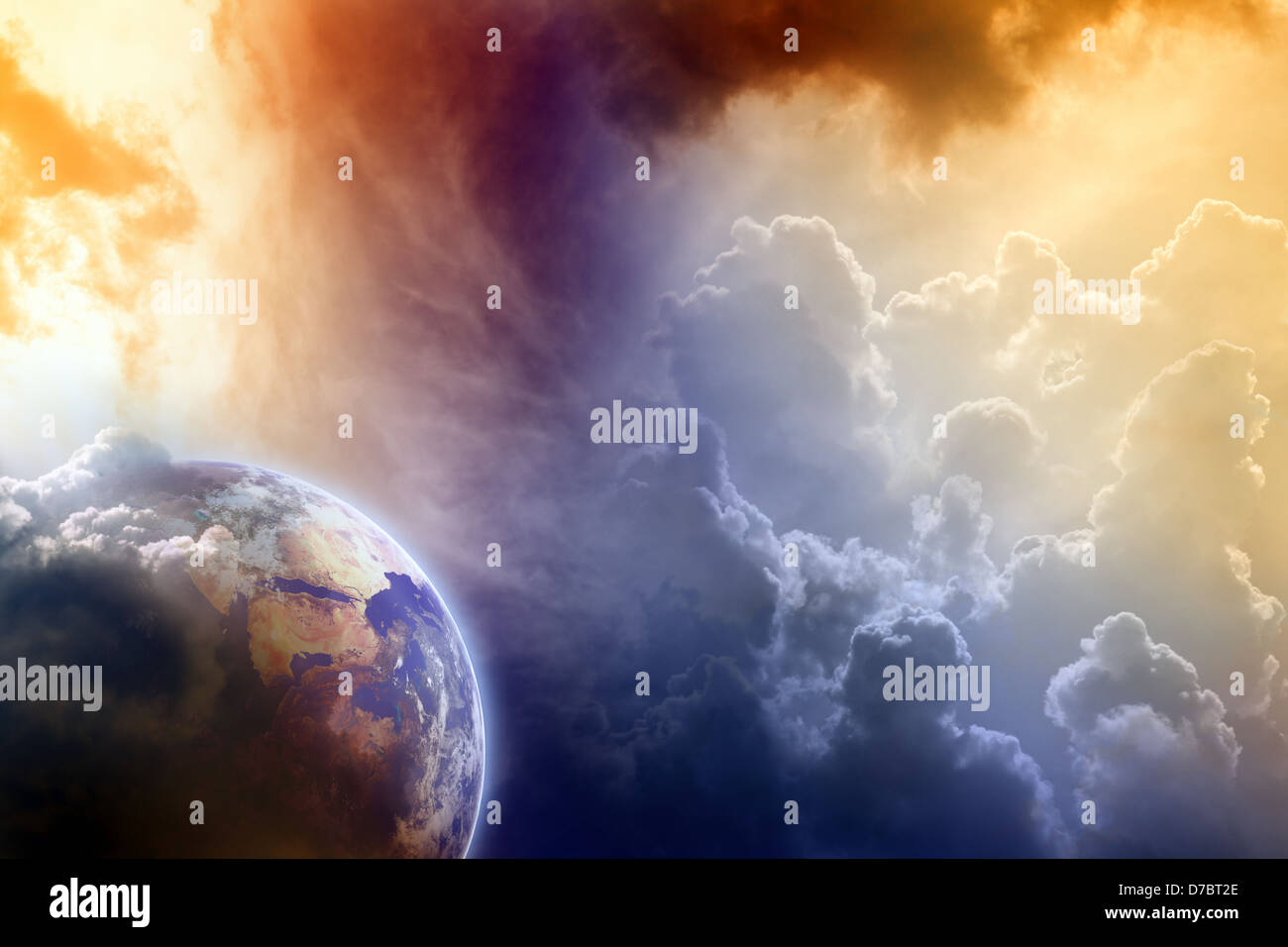 Armageddon, dramatic dark background - planet Earth disaster Stock ...