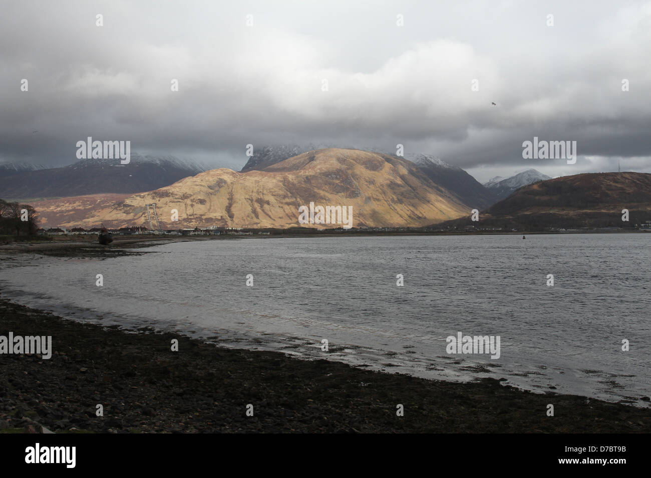 Ben Nevis and Caol Scotland April 2013 Stock Photo - Alamy