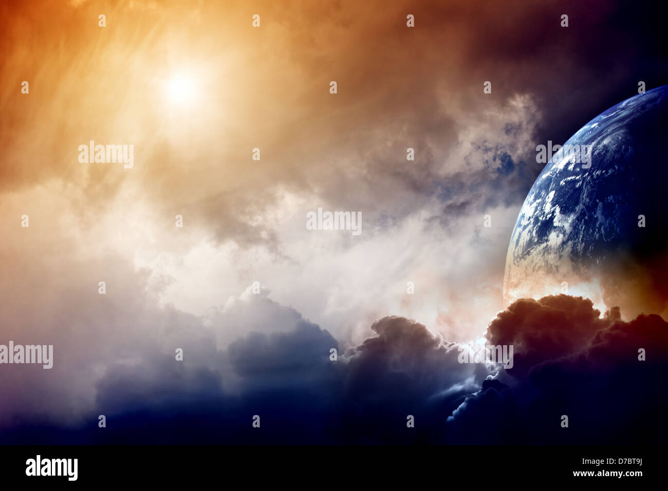 Dramatic dark background - planet Earth disaster Stock Photo - Alamy