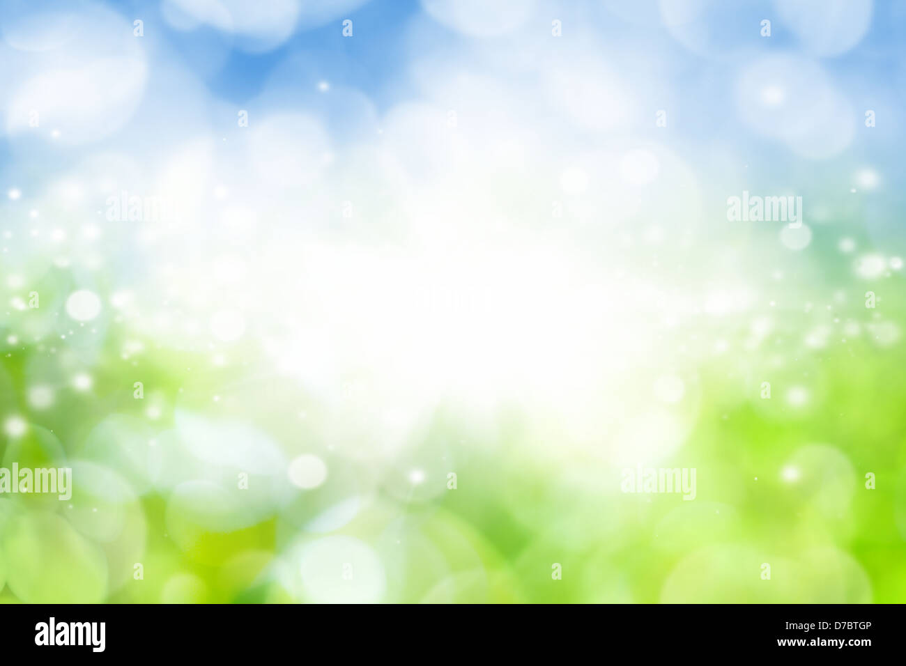 Eco background - green and blue abstract defocused sun lights Stock ...