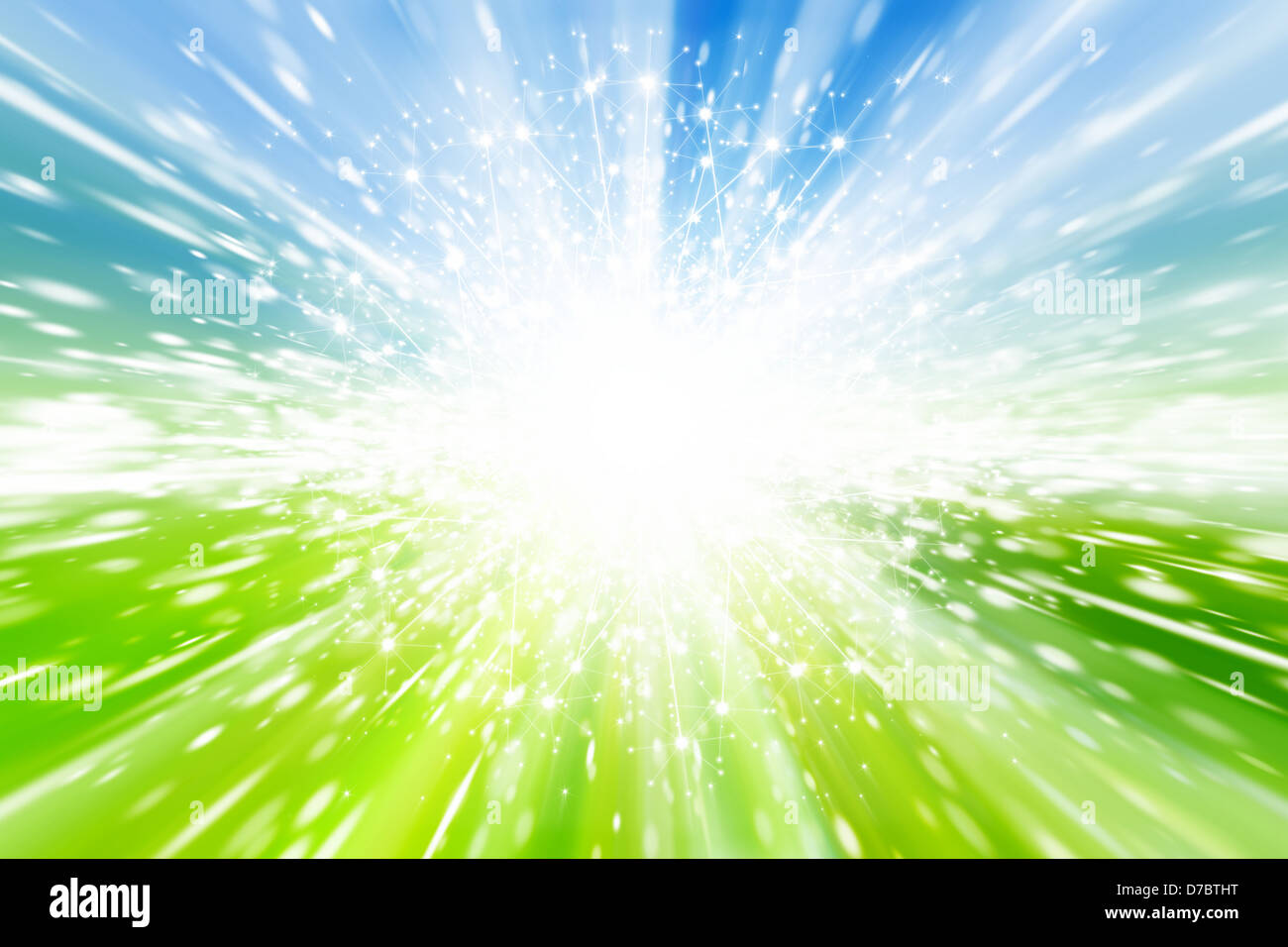 Abstract eco background - bright sunlight looks like explosion. Solar ...