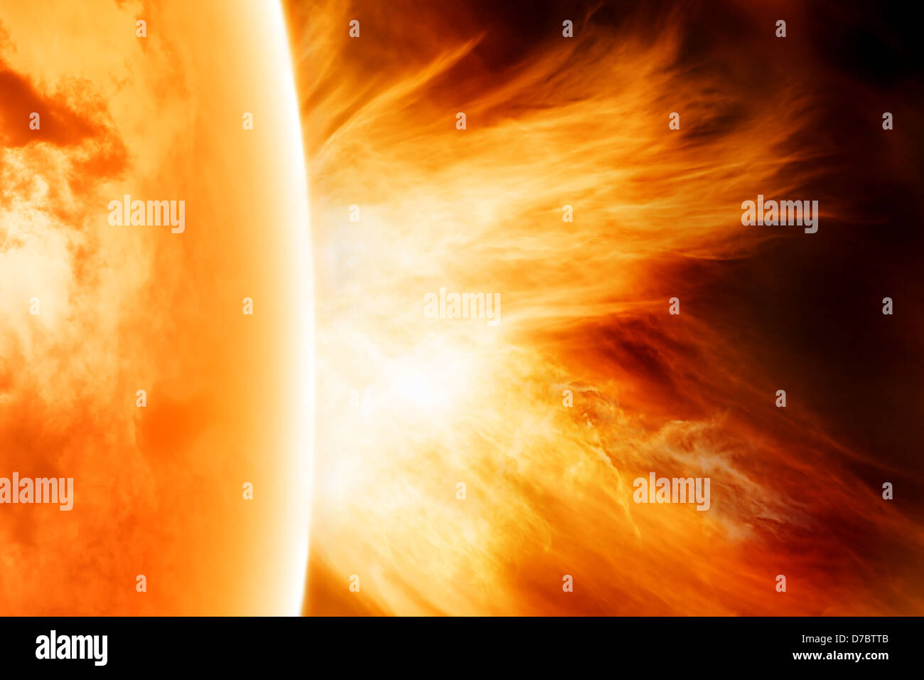 Science background - solar explosion in space Stock Photo - Alamy