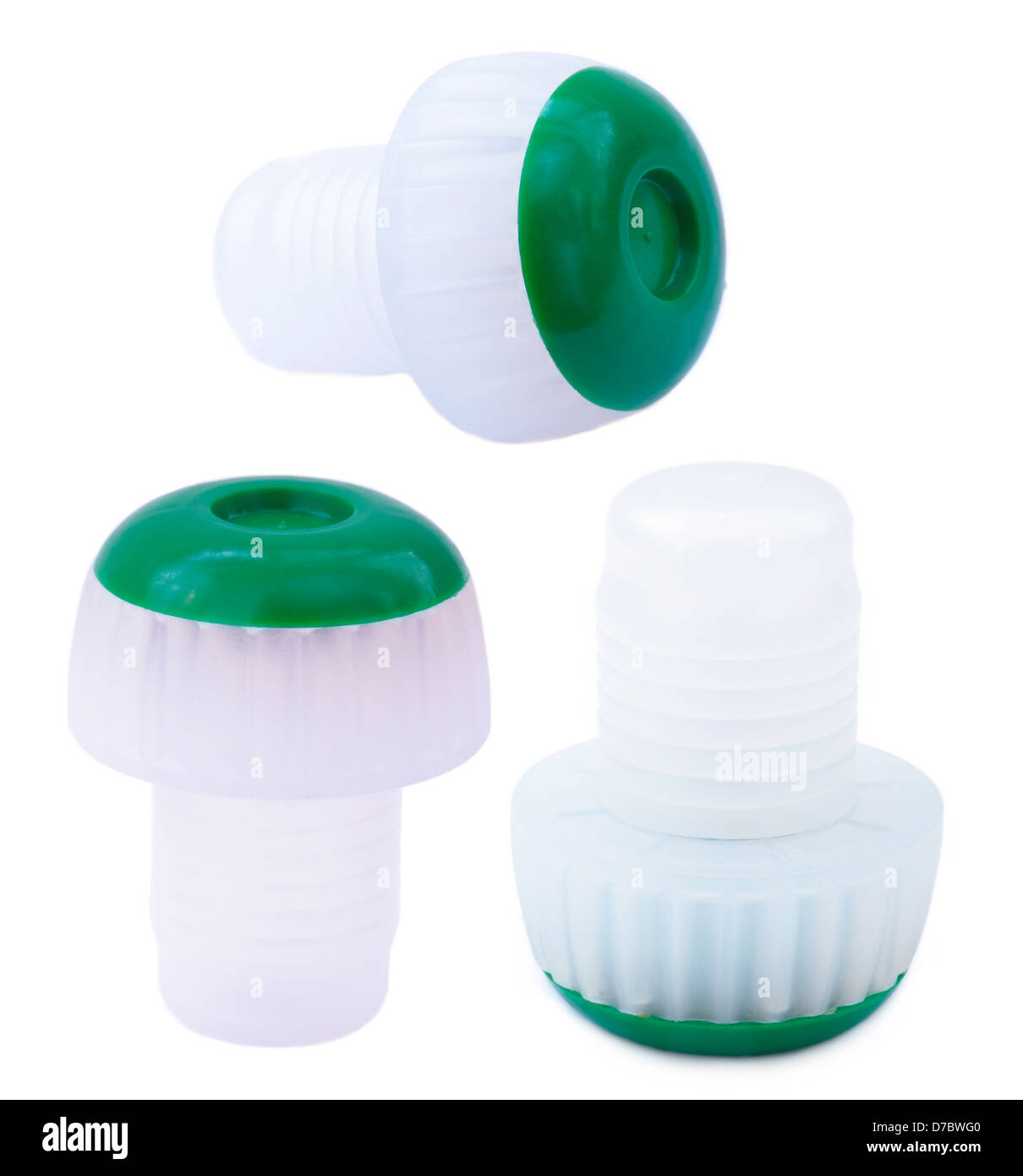 Three angles of a champagne / sparkling wine bottle plastic cork ...