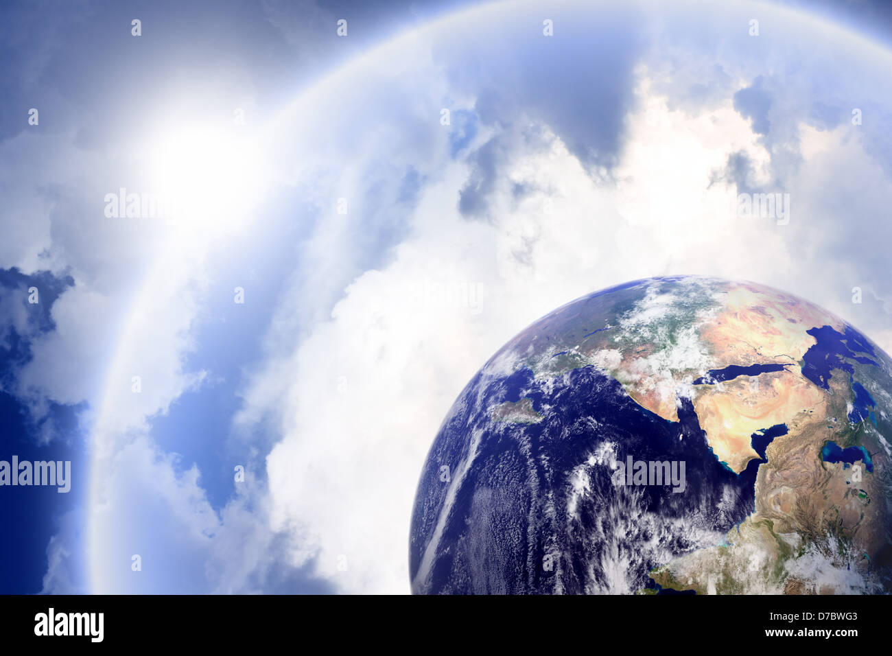 Planet earth in space with protective shield Stock Photo - Alamy