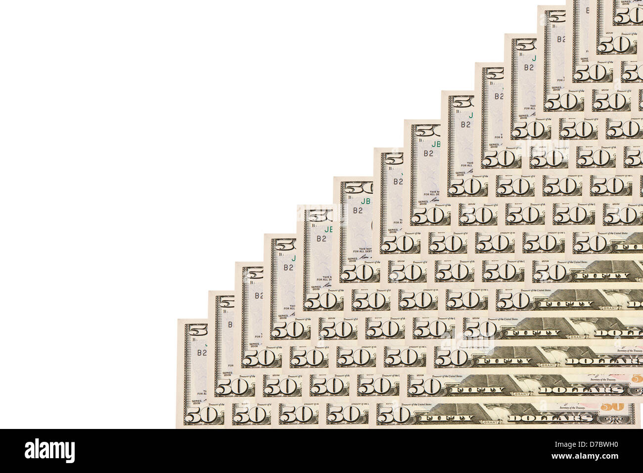 $ 50 bill isolated on a white background Stock Photo - Alamy
