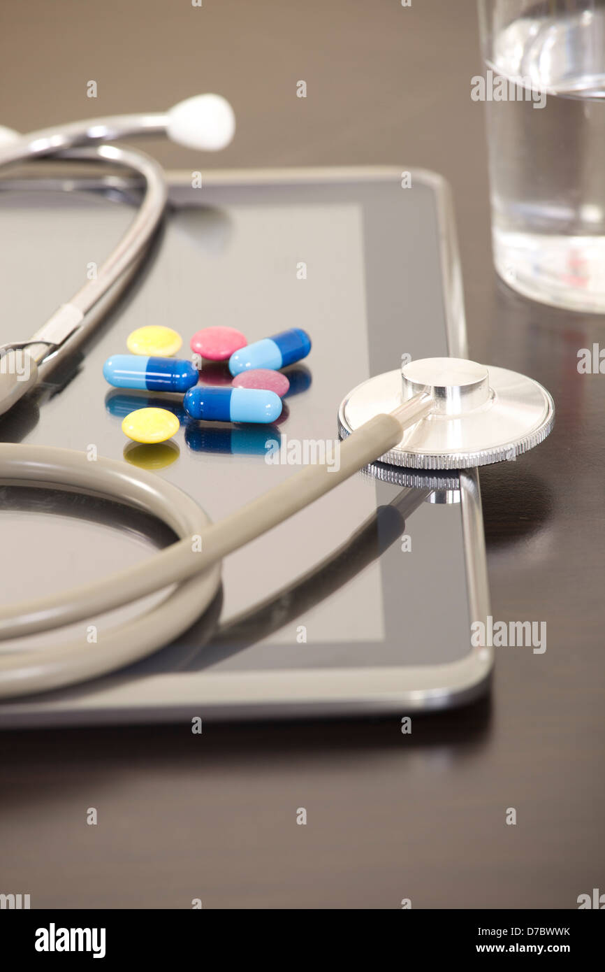 Doctor workplace with digital tablet and stethoscope Stock Photo - Alamy