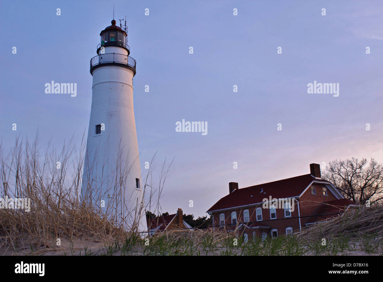 Fort Gratiot Lighthouse tower and lightkeepers house. Port Huron ...
