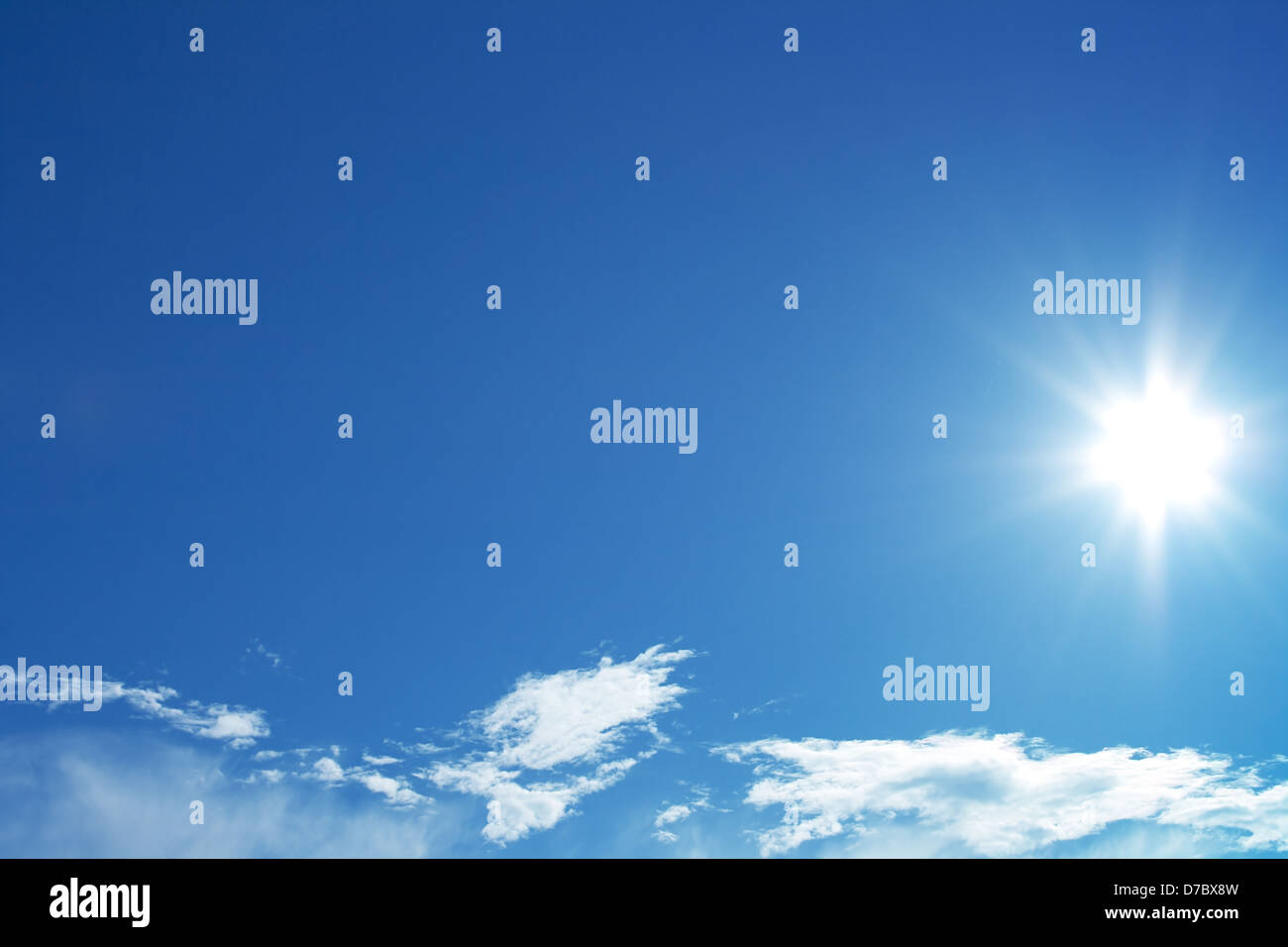 Sun in blue sky, peaceful view Stock Photo - Alamy