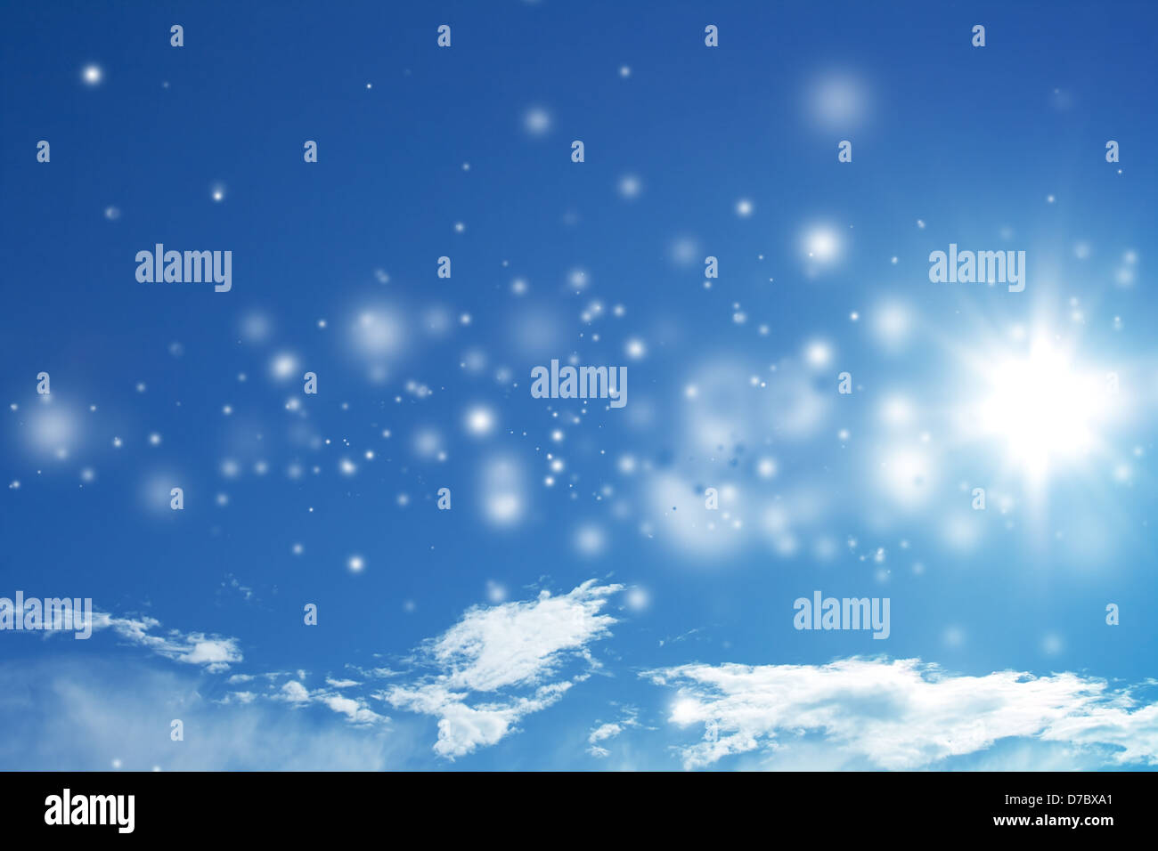 Beautiful peaceful background - bright sun, white clouds. Heaven Stock ...