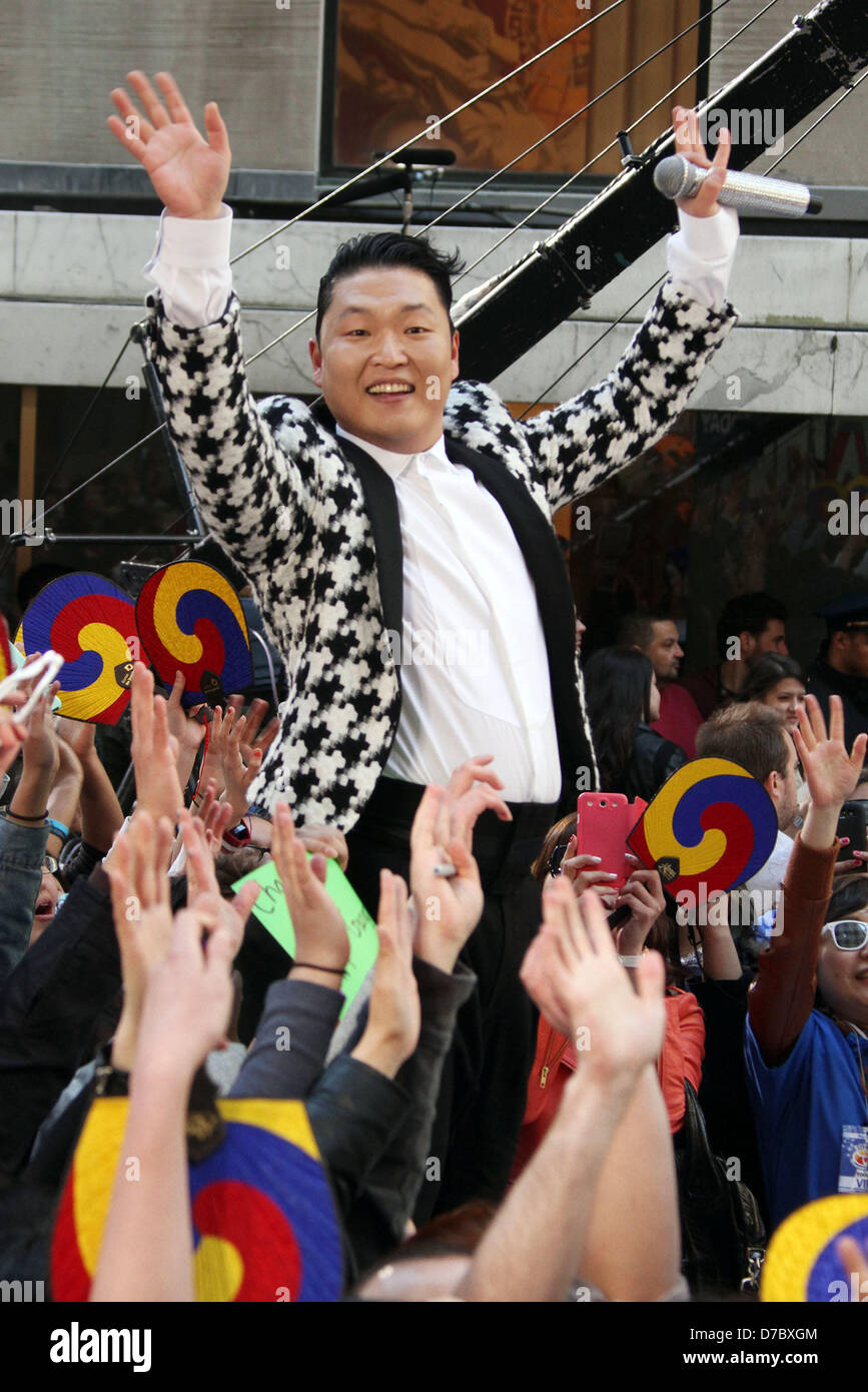 New York, USA. 3rd May 2013. Singer PSY performs on the 'Today' show ...